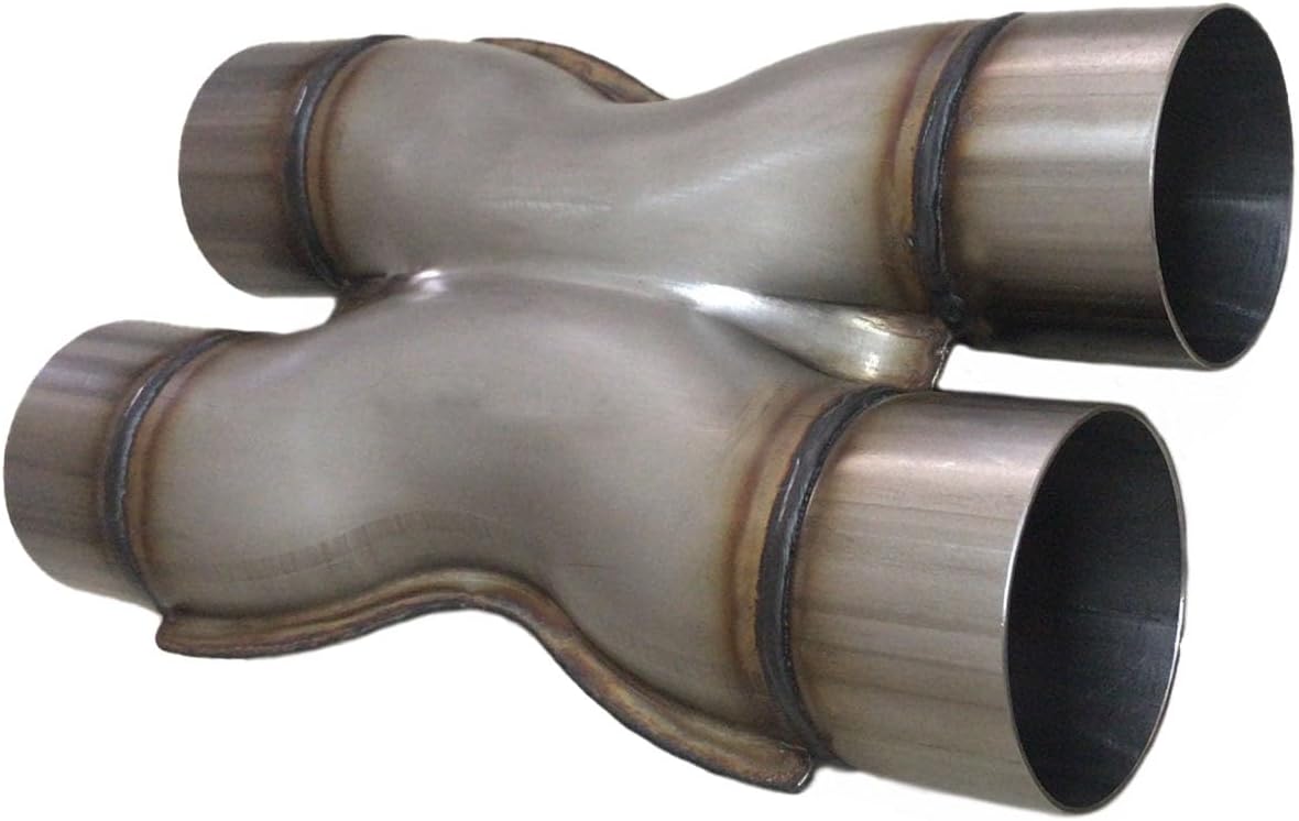 Amazon.com: Universal Crossover X Pipe Dual 3.0" In/Out Stainless Steel ...