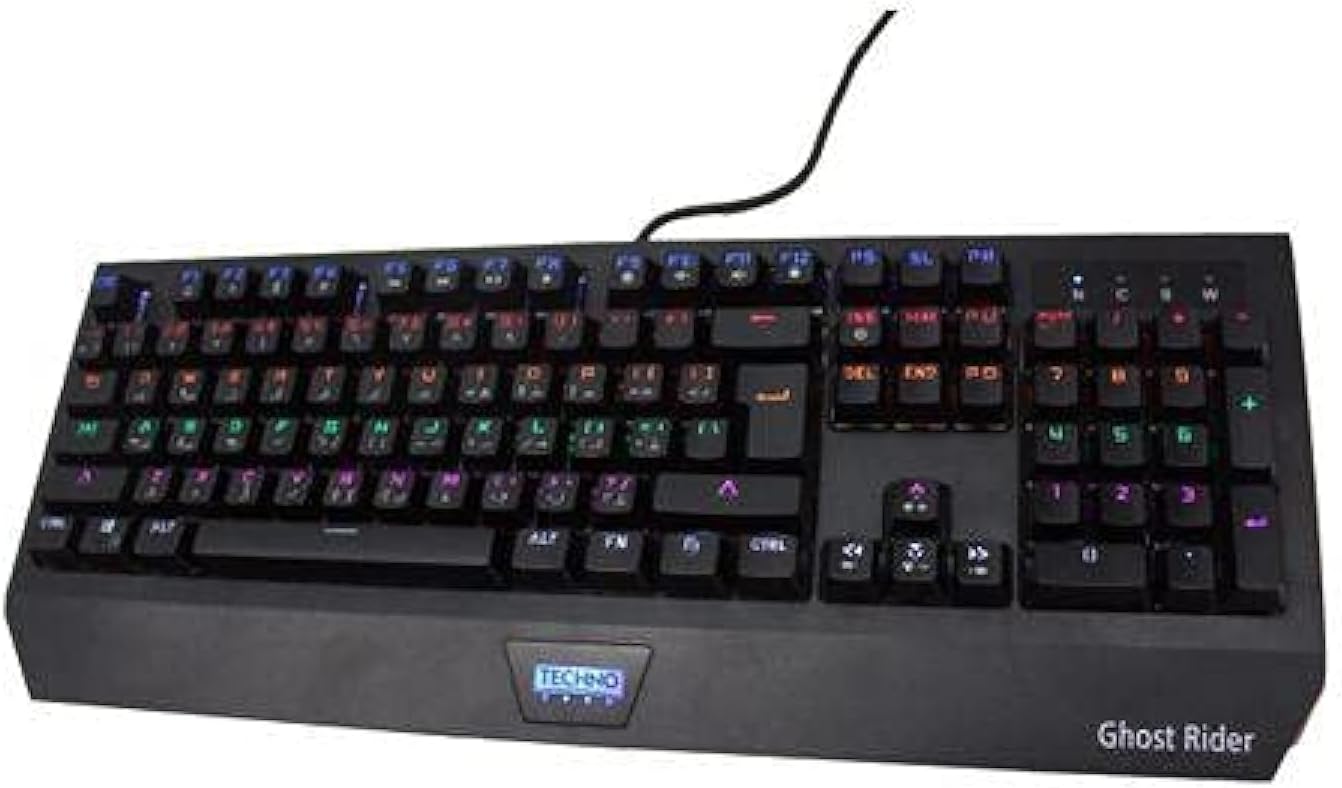 Techno Zone Mechanical Gaming Keyboard RGB LED LIGHTS E16 Ghost Rider ...