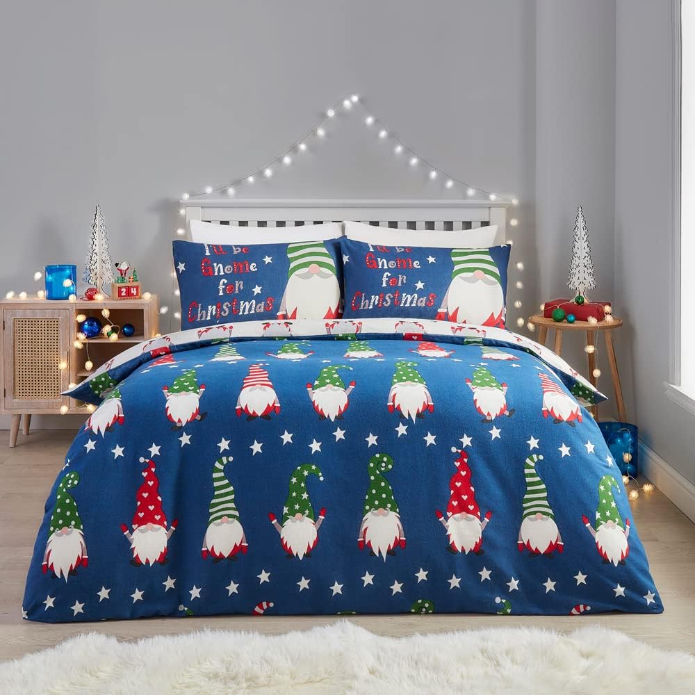 Fusion Navy Christmas Gonk Duvet Cover Set – Super King Size (260 x ...