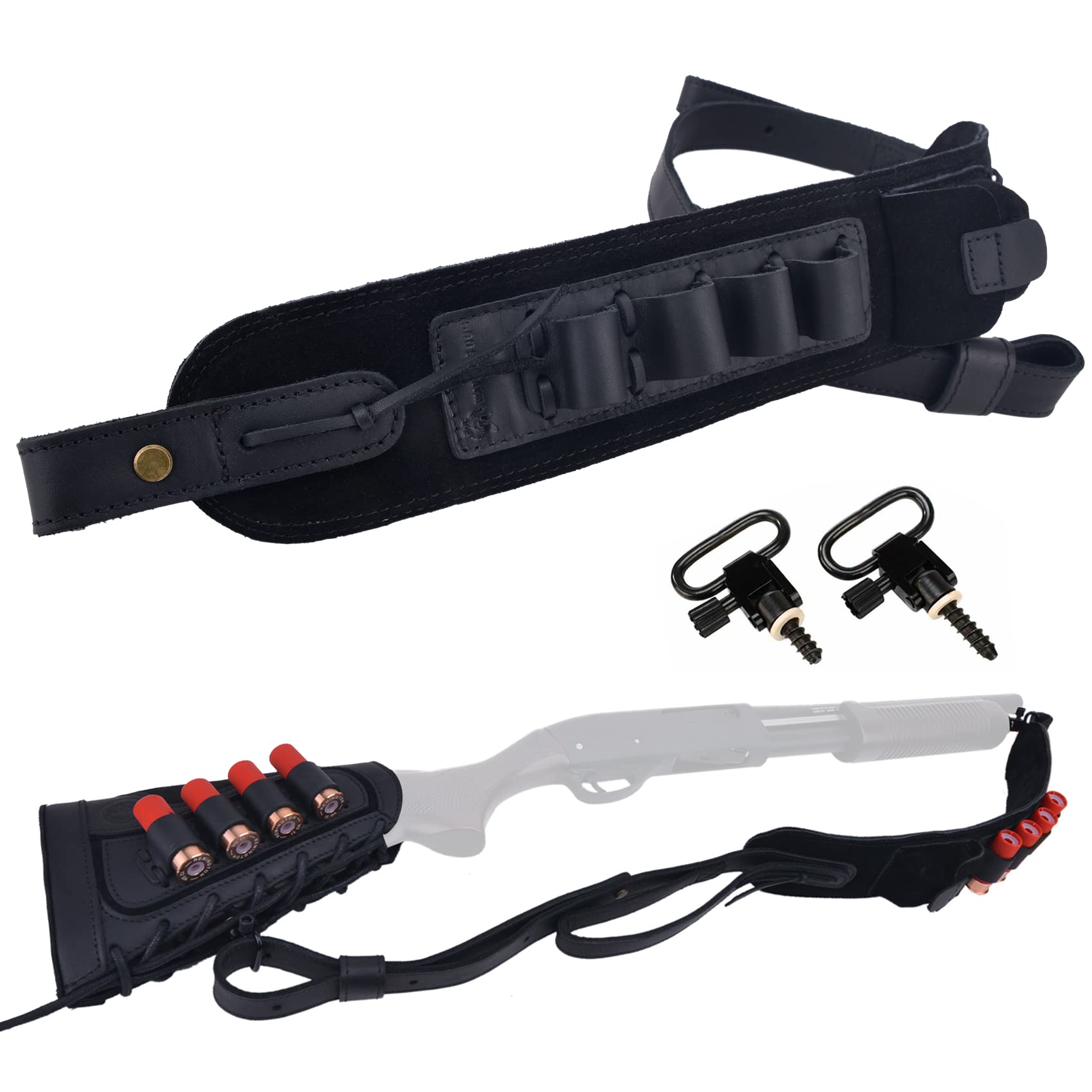 Rifle Slings Aisin Gioro 2.5" Wide Leather Rifle Sling - Double Layer ...