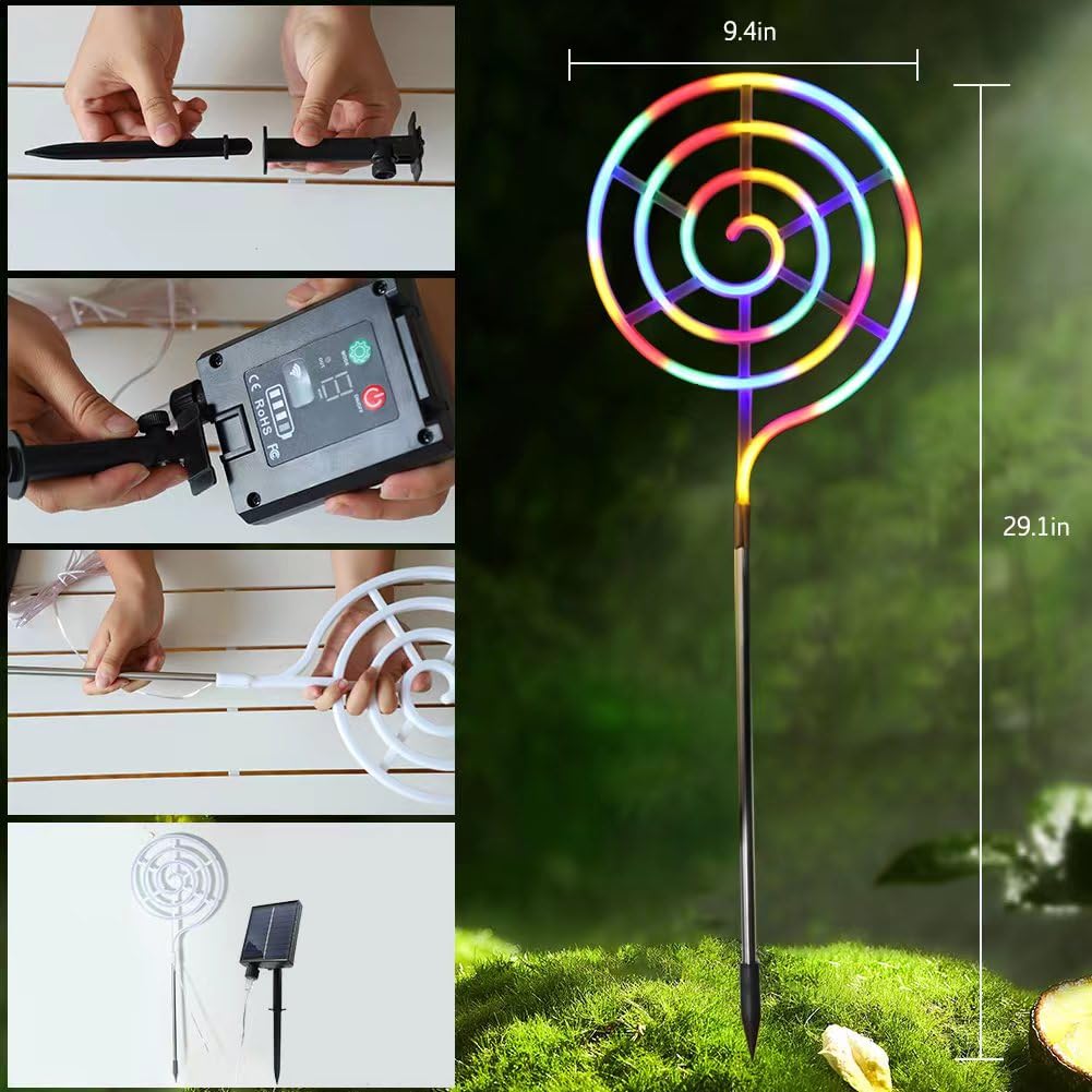 Snapklik.com : Solar Garden Lights Outdoor, Novelty Multicolor Lollipop ...