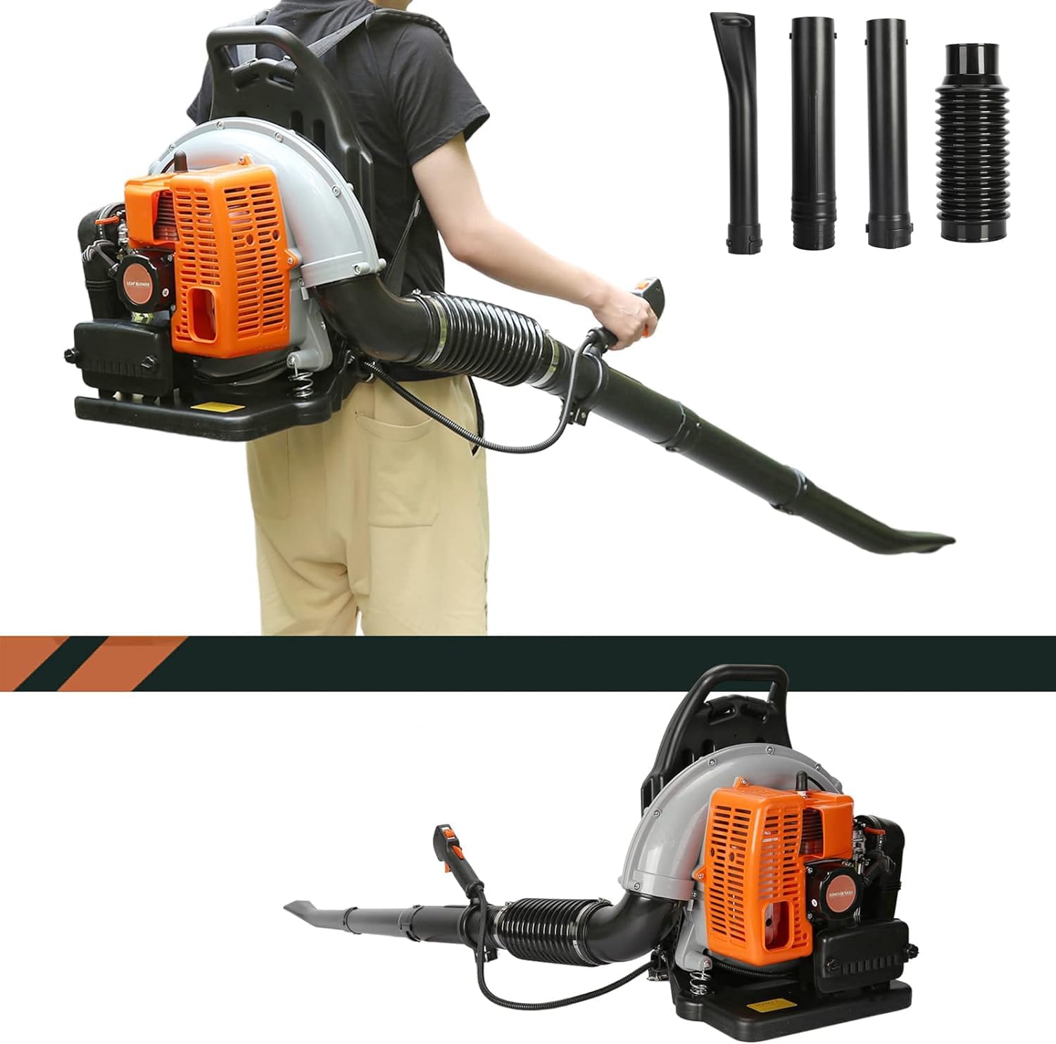 Amazon.com: 63CC Backpack Leaf Blower, 665CFM 2-Stroke Engine Gas Leaf ...