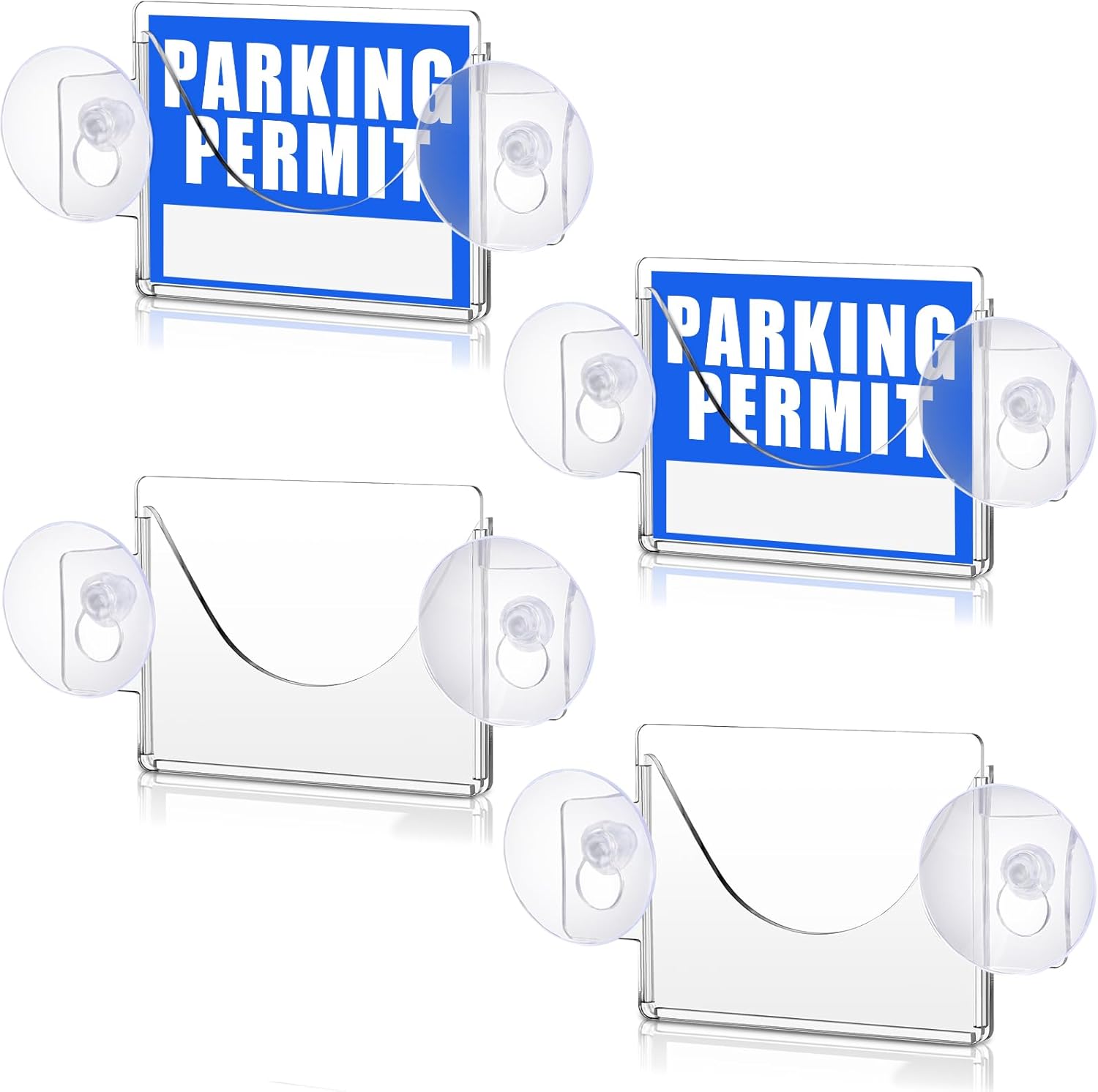 Amazon.com: Threehoney 4 Sets Parking Permit Holder Acrylic Parking ...