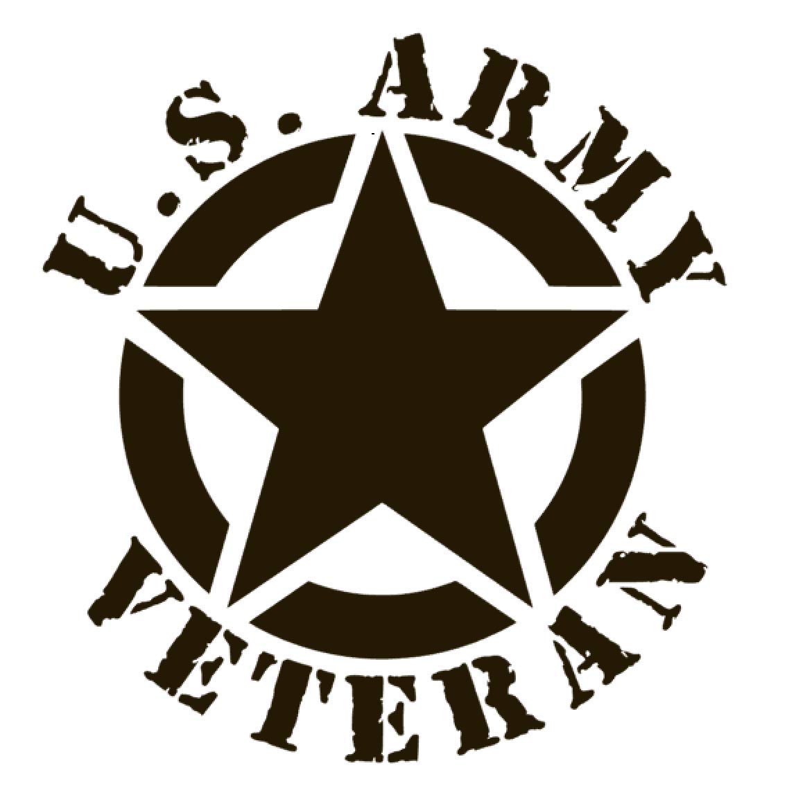 Amazon.com - US Army Veteran Star Vinyl Sticker Decals (Pack of 2) for ...