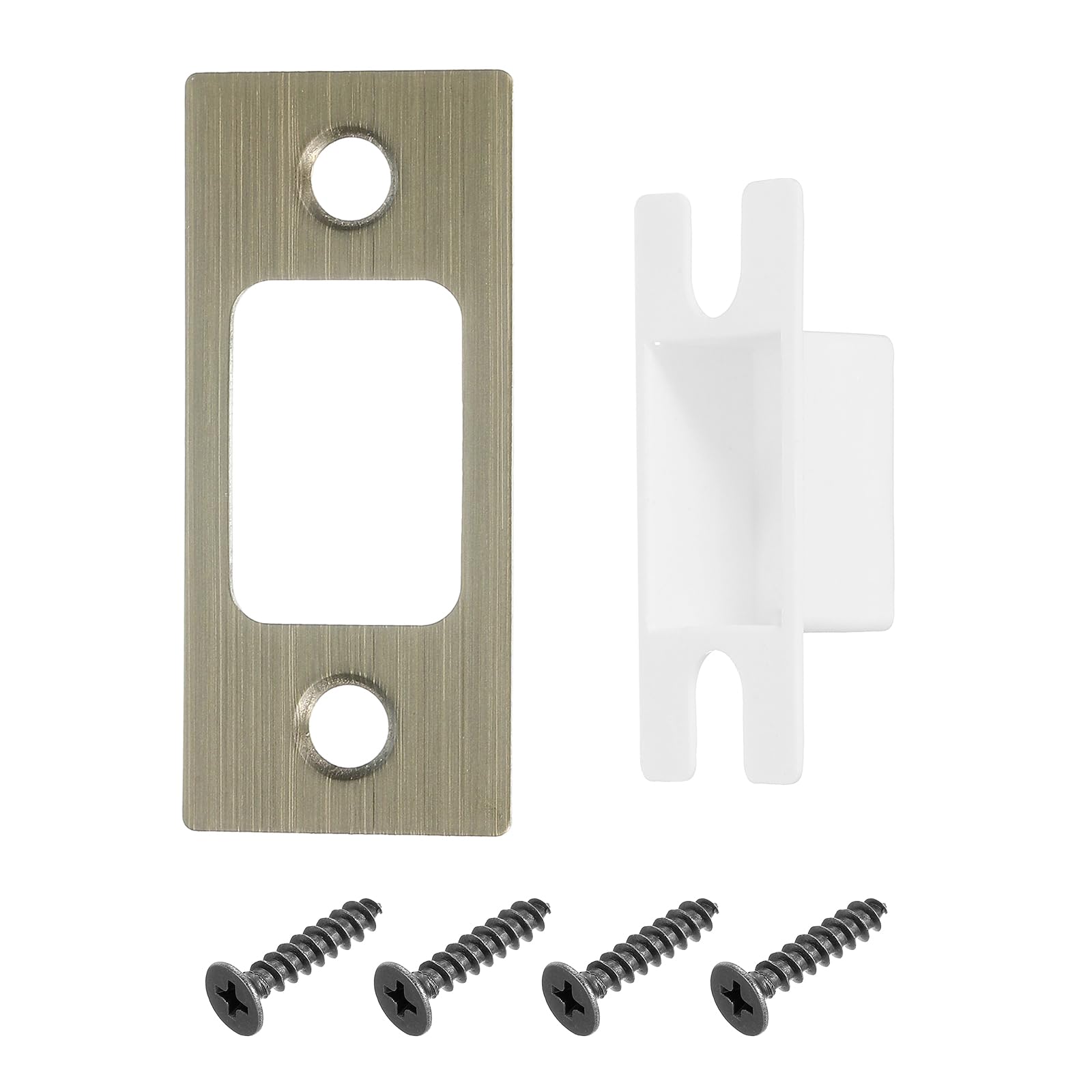 uxcell 1 Set Door Strike Plate, 57mm x 25.5mm 201 Stainless Steel Latch ...