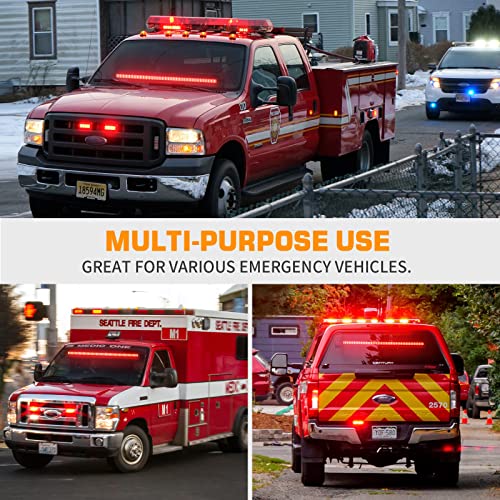 Snapklik.com : 35 Inch Traffic Advisor Light Bar 144 LED Red Emergency ...