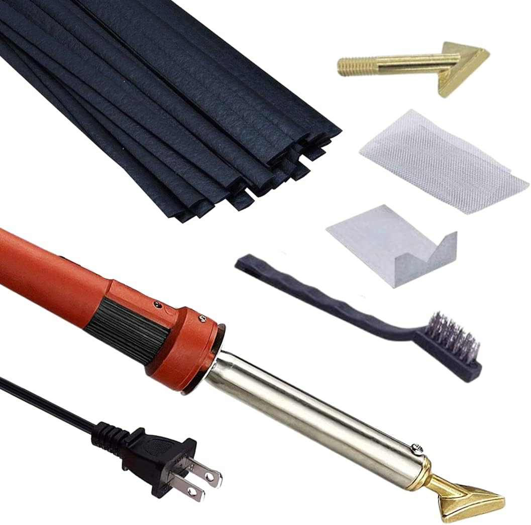 Plastic Welding Kit with Plastic Welder, Rods, Reinforcing Mesh, Hot ...