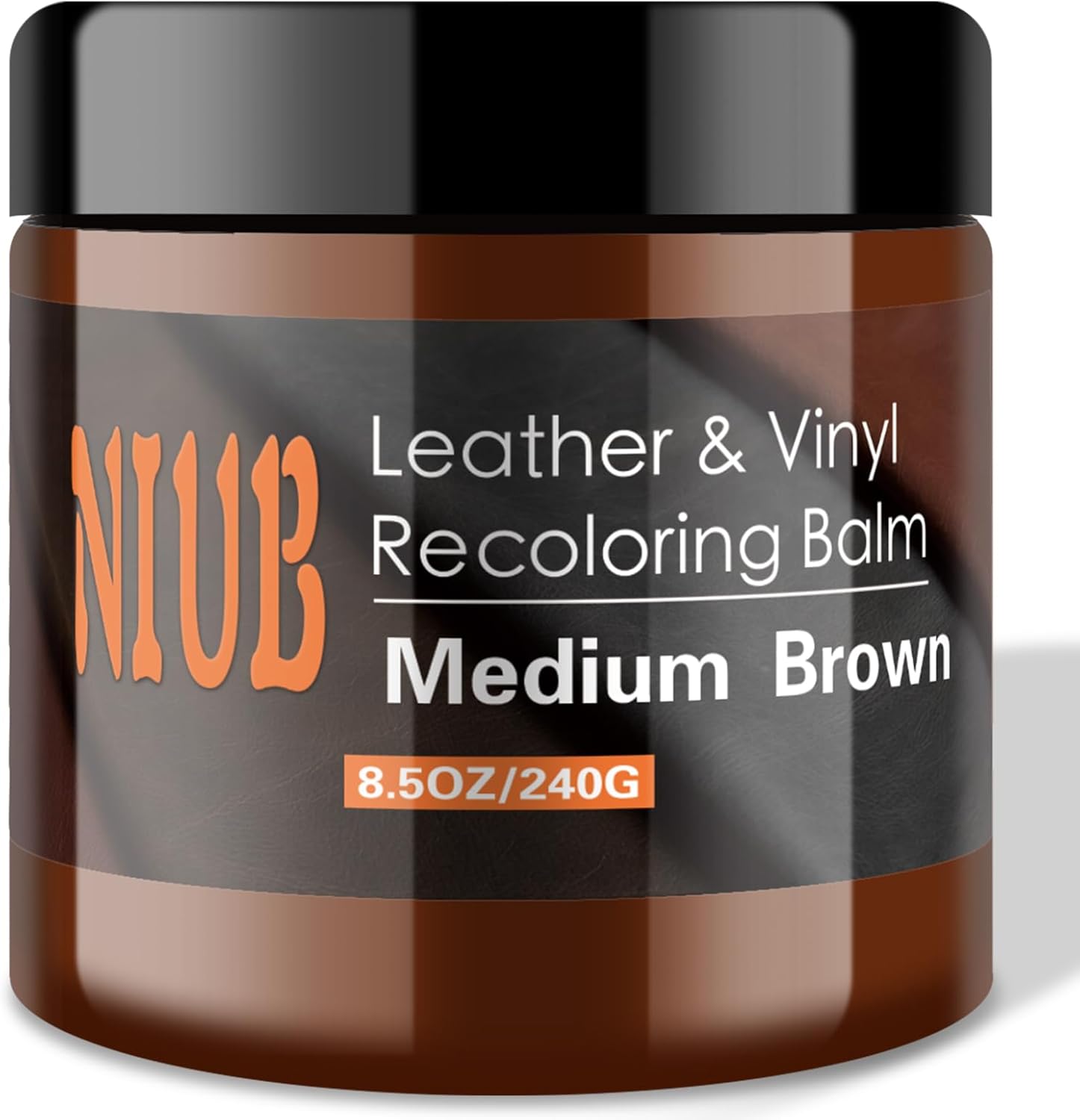 NIUB Leather Recoloring Balm, 8.5Oz Medium Brown Leather Color Restorer ...