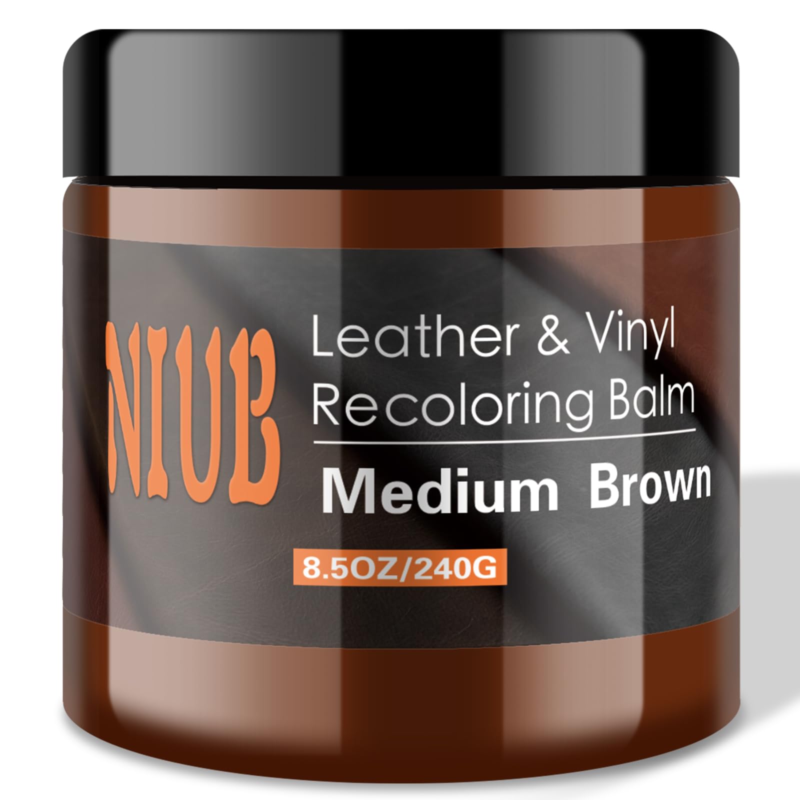 NIUB Leather Recoloring Balm, 8Oz Medium Brown Leather Paint for ...