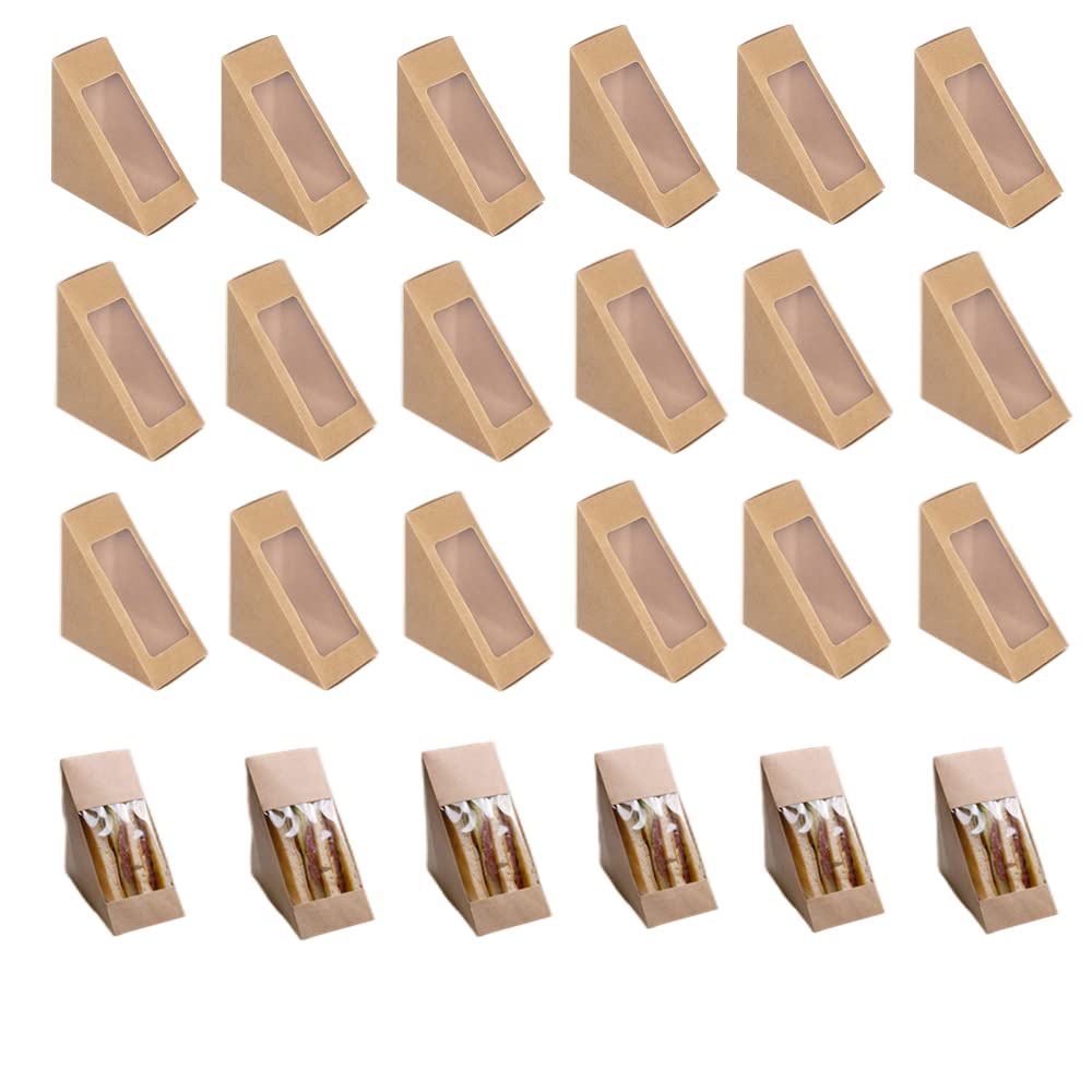 Amazon.com: Hewnda 100 Pcs Sandwich Paper Boxes,Sandwich wedge eco ...
