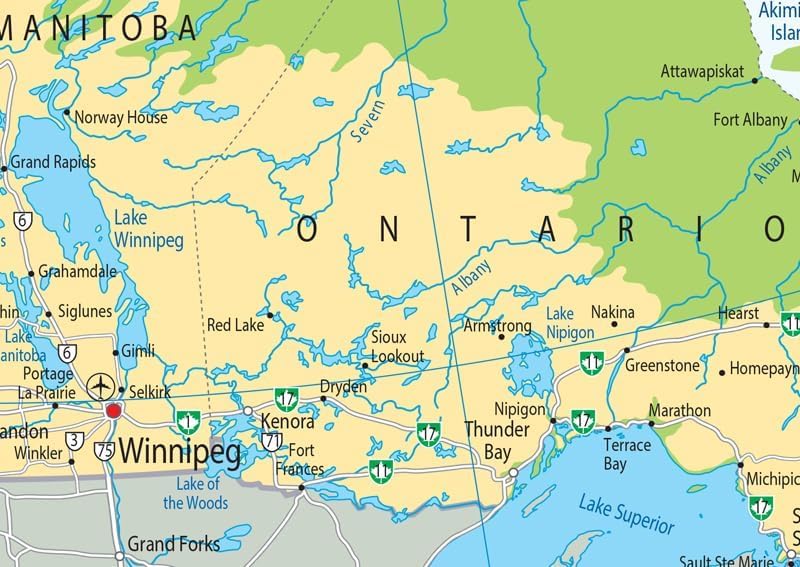 Physical Map Of Ontario Canada