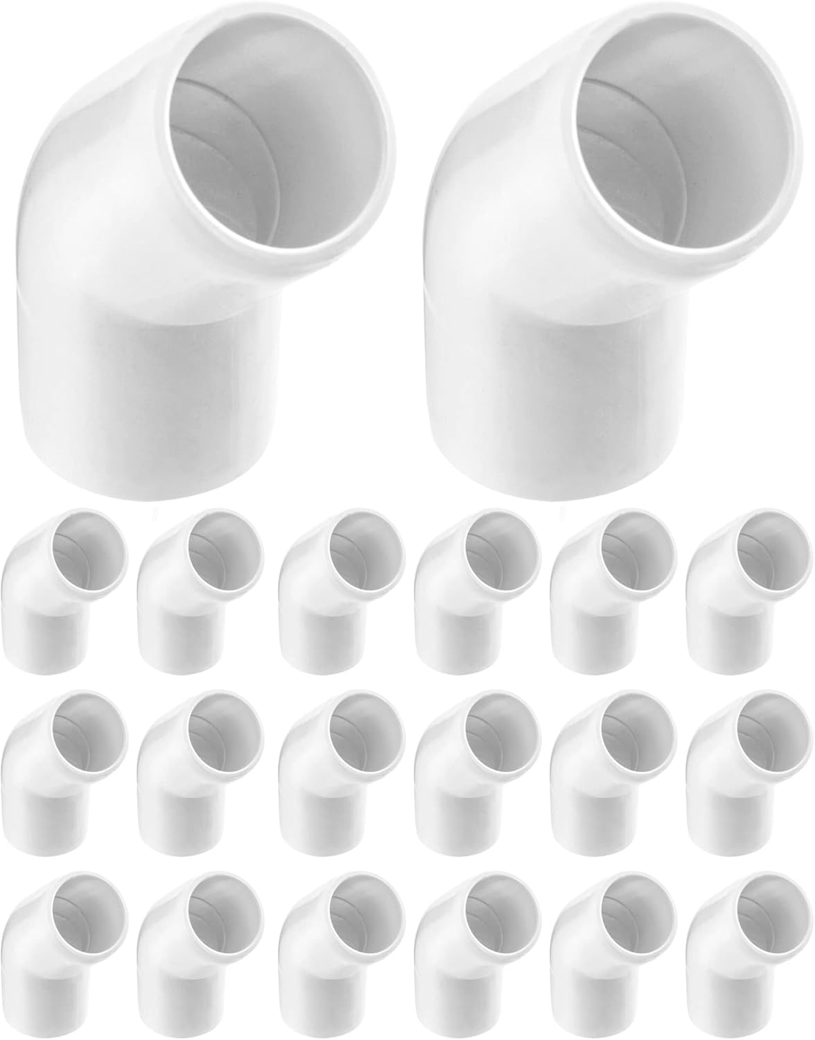 Amazon.com: QWORK Furniture Grade 45 Degree 2 Way Elbow PVC Fitting, 3/4" Size, White (Pack of ...