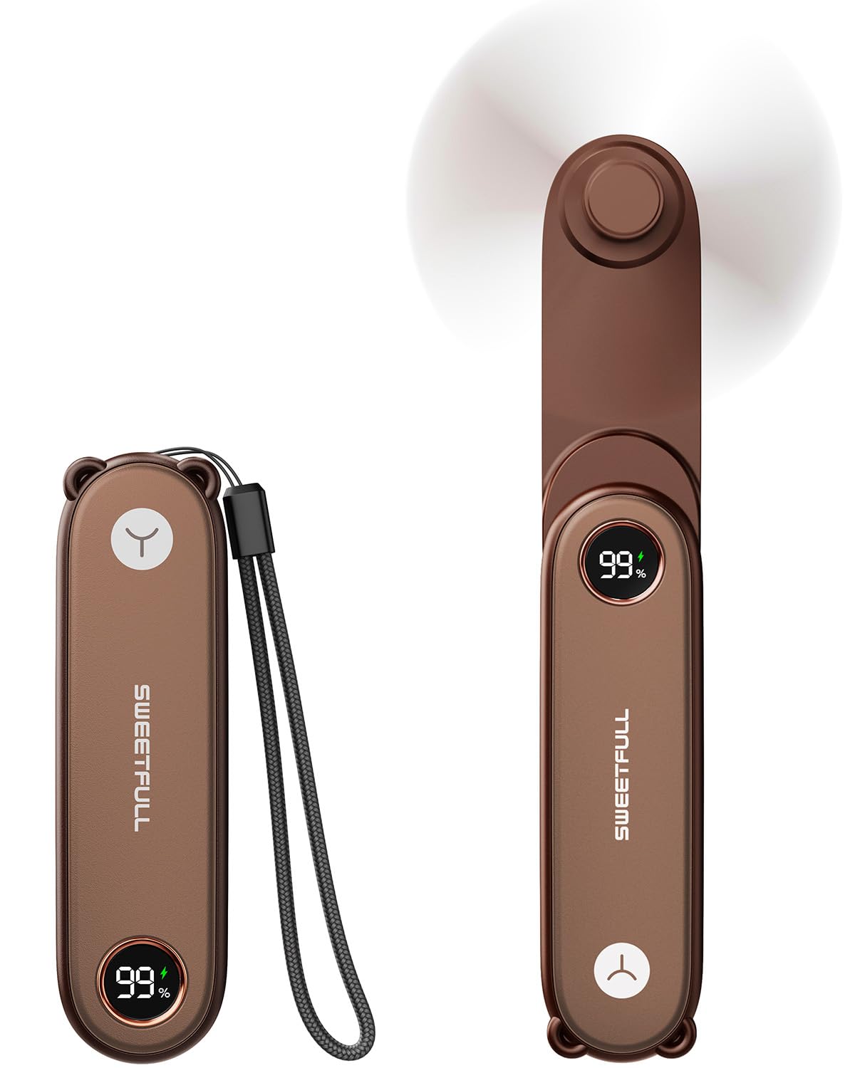 Amazon.com: SWEETFULL Portable Handheld Mini Fan with LED Display, 2-in ...