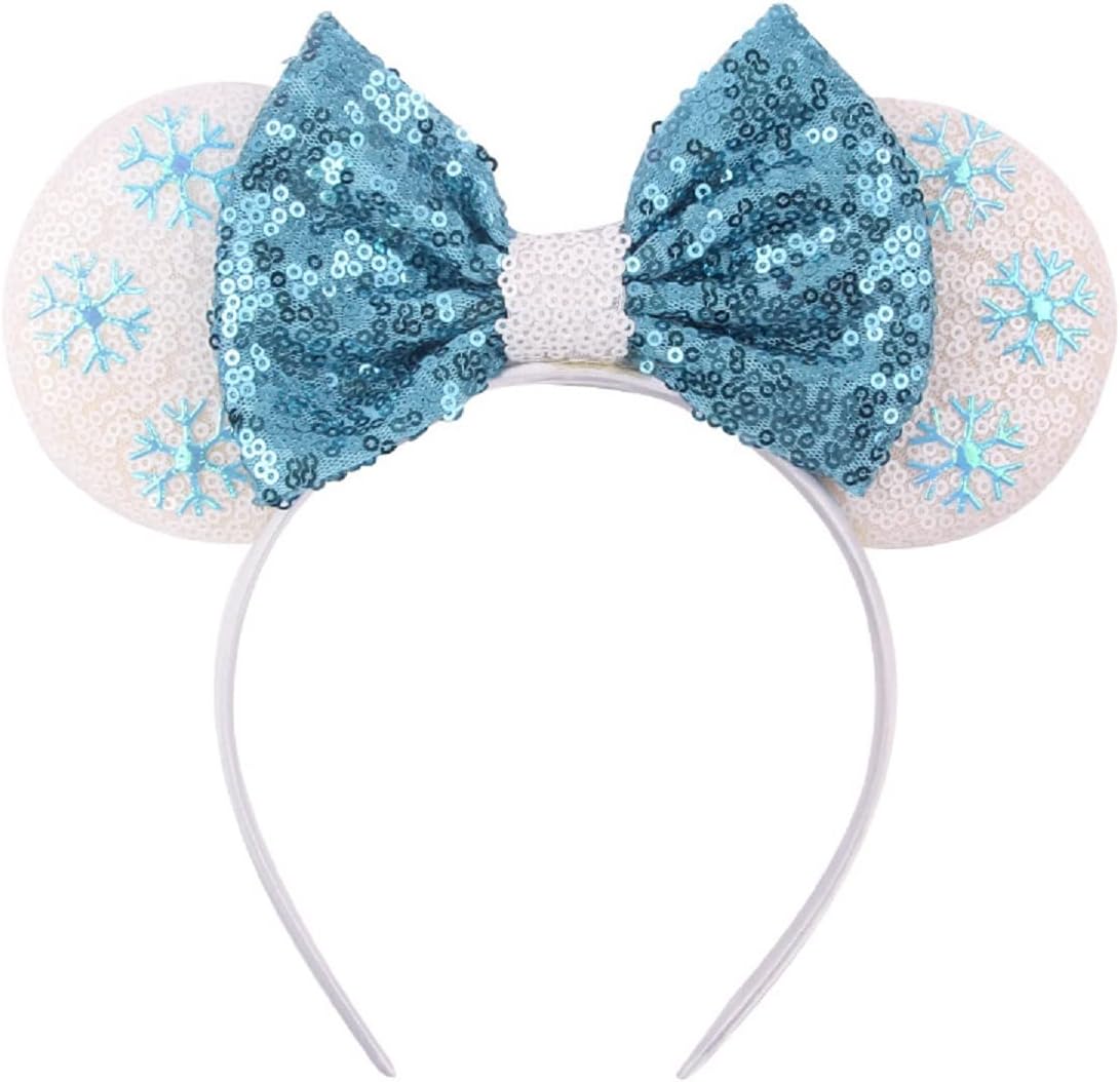 Amazon.com : XINXIYAN Glitter Sequin Mouse Ears Headbands with Bow for ...