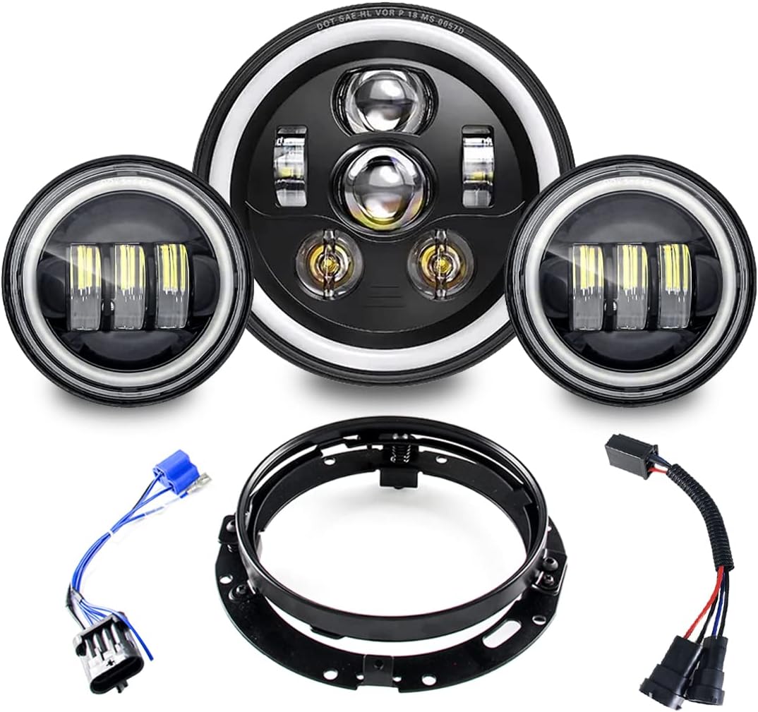 SUPAREE 7 Zoll Motorrad LED Scheinwerfer Runden mit Hi/Lo Beam DRL ...