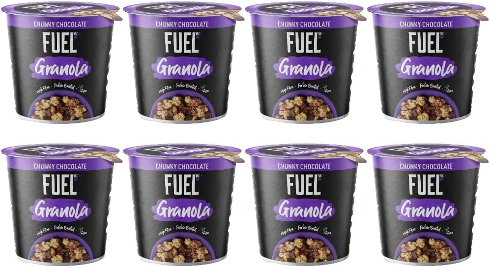 FUEL10K Chocolate Loaded Granola Pot, High in Protein & Fibre, 70 g ...
