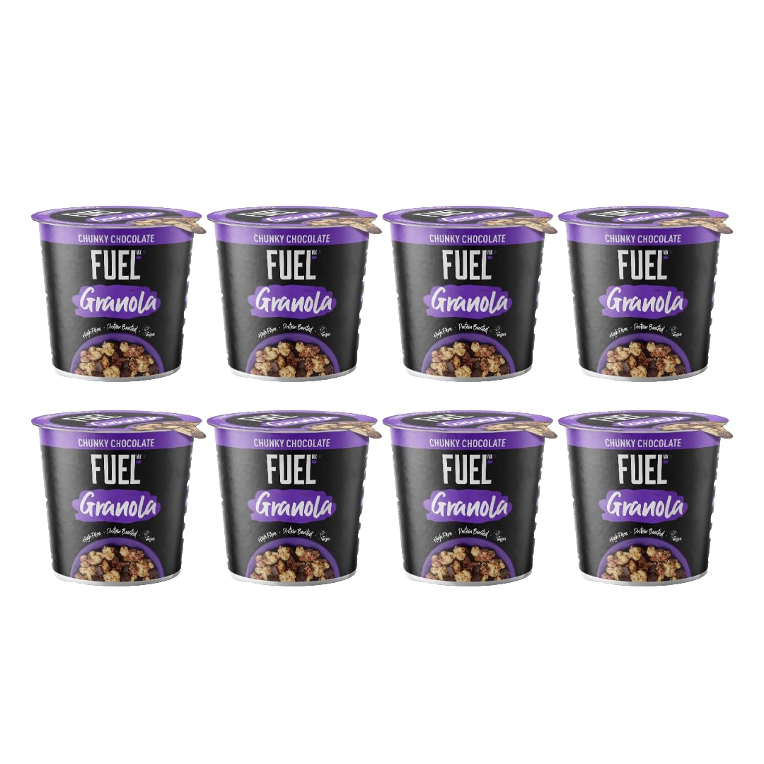 FUEL10K Chocolate Loaded Granola Pot, High in Protein & Fibre, 70 g ...