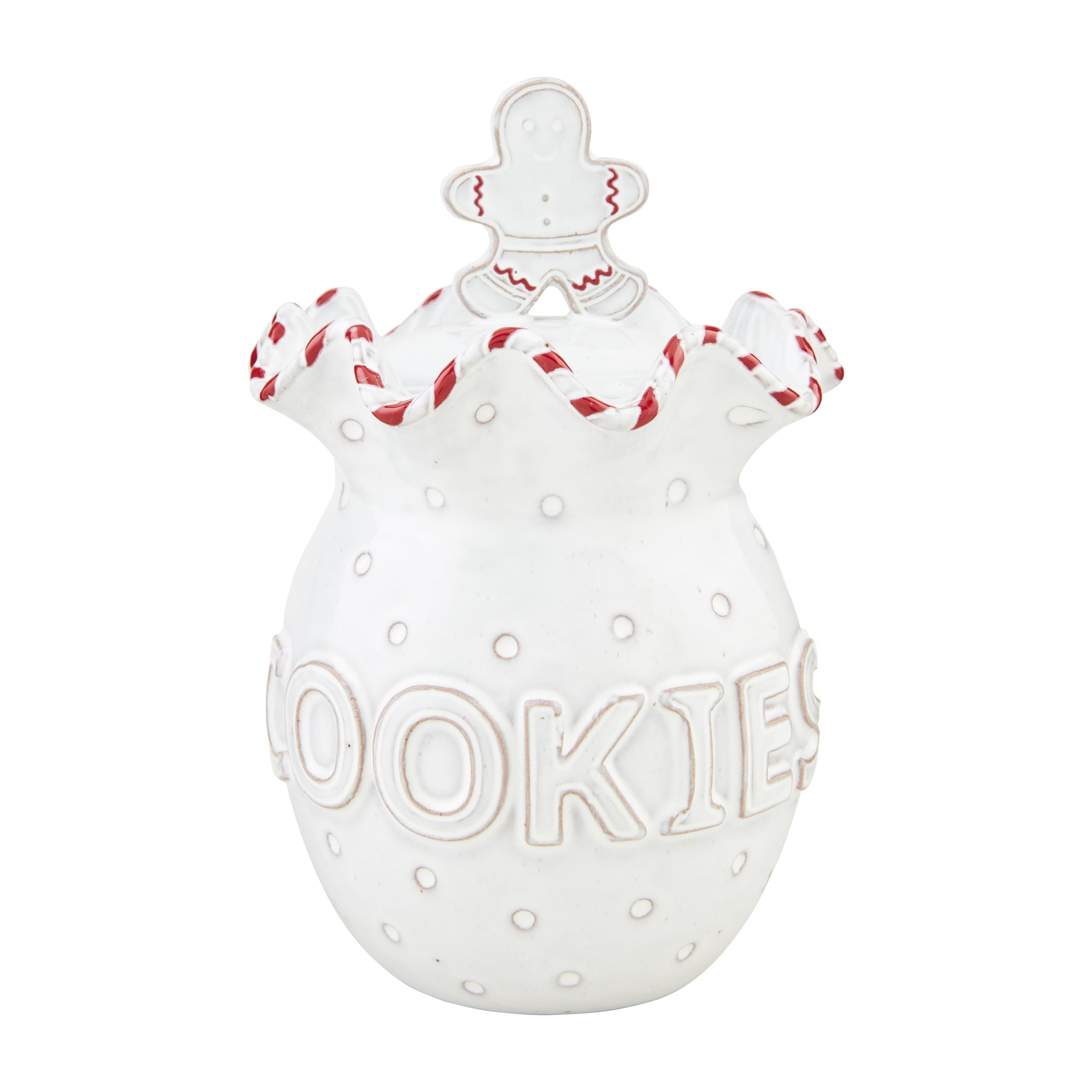 Amazon.com: Mud Pie Gingerbread Cookie Jars, 9 1/2" x 6" dia, WHITE ...