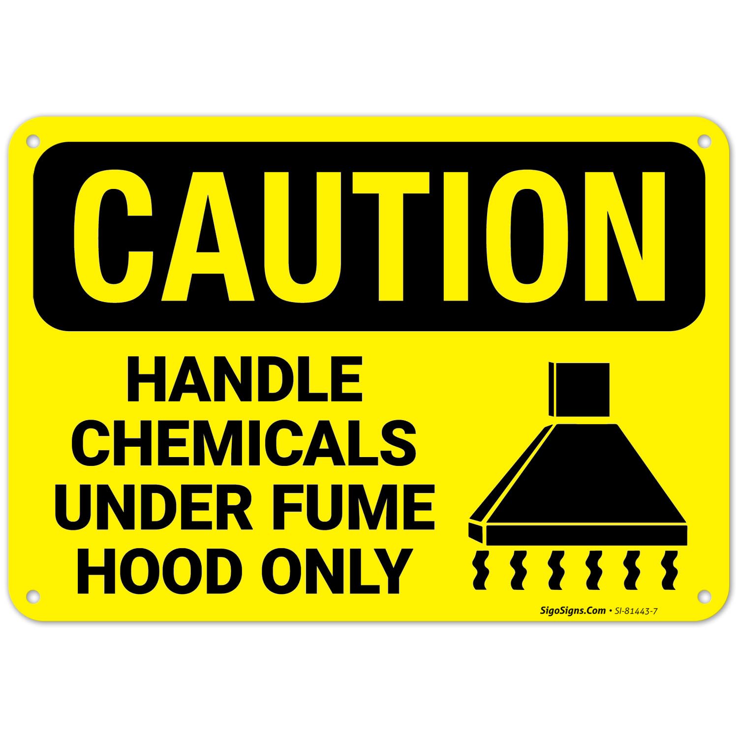 Fume Hood Caution Signs