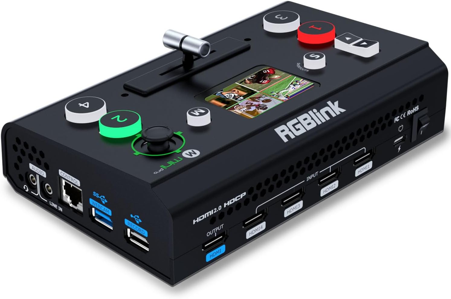 Amazon | RGBlink Mini-pro マルチカメラ ビデオミキサースイッチャー オンボードモニター付き 4K HDMI ライブ ...