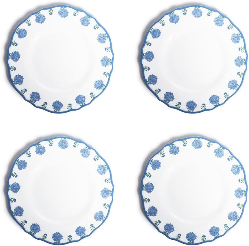 Amazon.com | Two's Company Hydrangea Dinner Plates - Elegant Floral ...