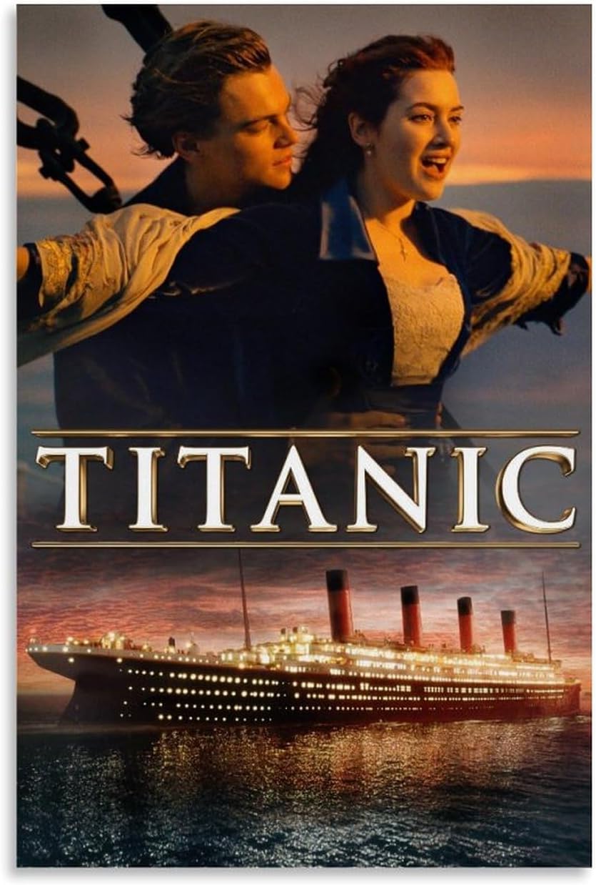 Amazon.com: Titanic Classic Movie Poster Canvas Wall Art Picture Print ...
