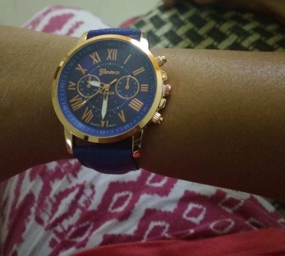 Geneva Platinum Analog Blue Dial Women's Watch-GP-083 : Amazon.in: Watches