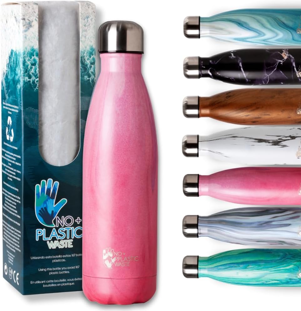 Botella agua acero inoxidable | Botella termica 500ml - Botella agua termica - Botella termo ...