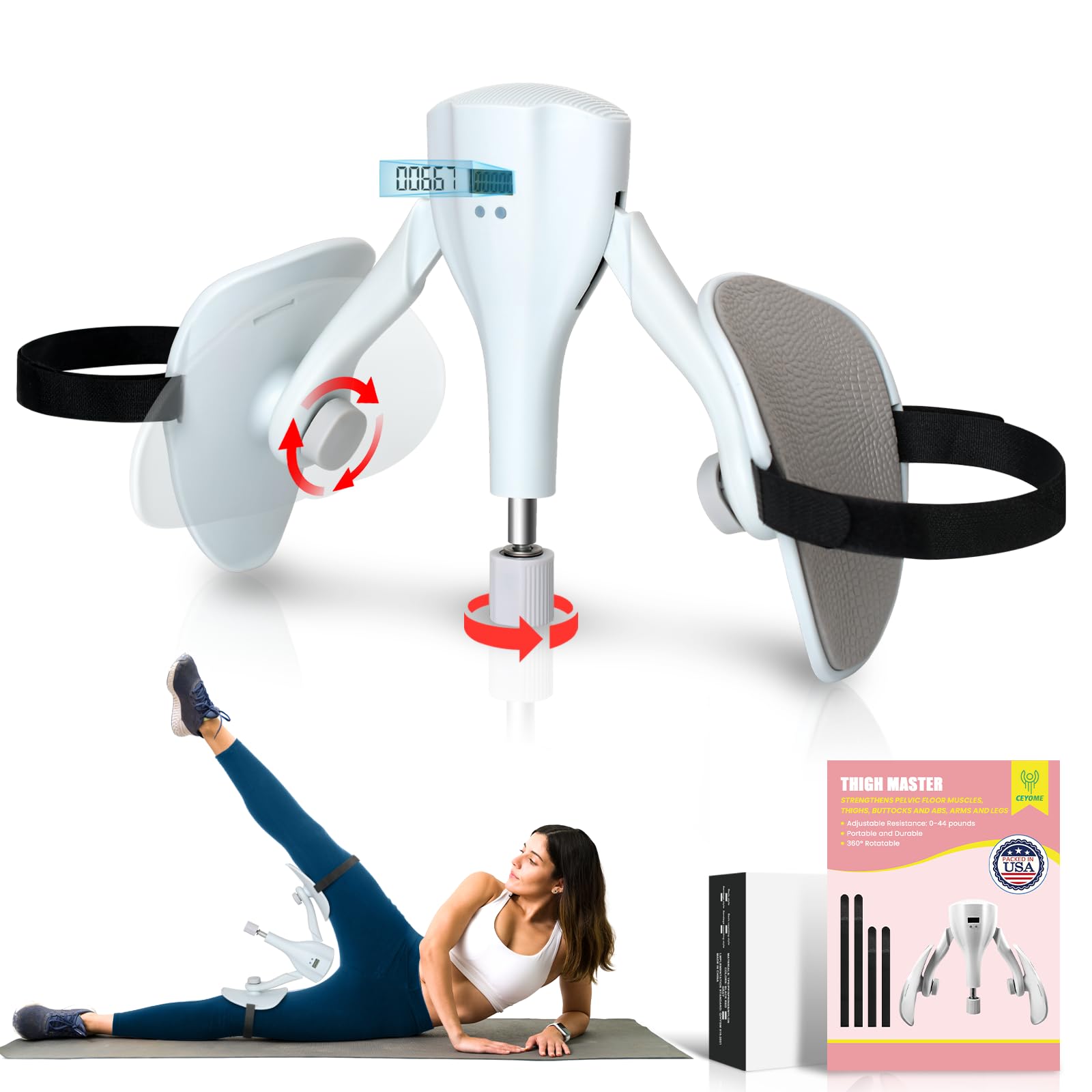Amazon.com: Thigh Master Kegel Exercise - 0-44lb Adjustable Pelvic ...
