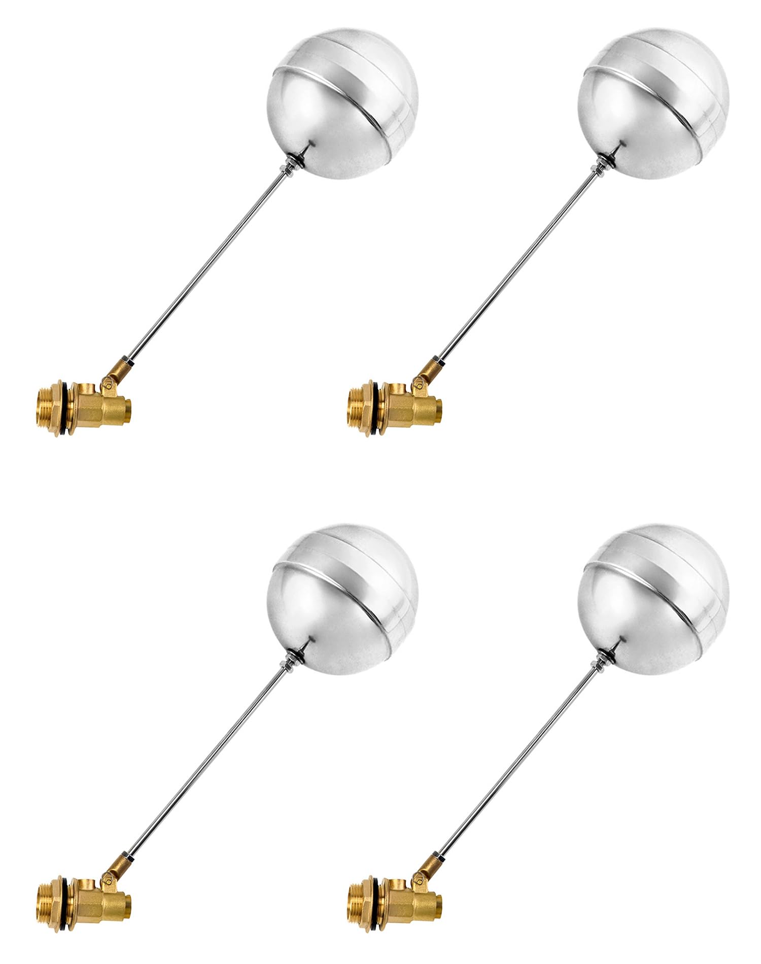 Buy QWORK Stainless Steel Floating Ball Float Valve, 4 Pack 3/4 inch ...