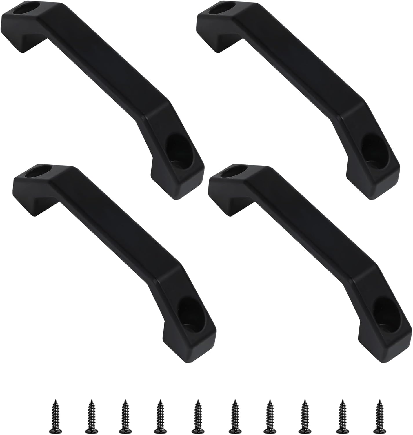 AUXBC Aluminium Alloy U Shape Drawer Pulls, Rectangular Black Cabinet ...