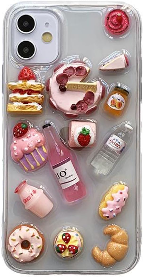 Amazon.com: KINGMINOS Cute Dessert Phone Case, Funny 3D Breadcake ...