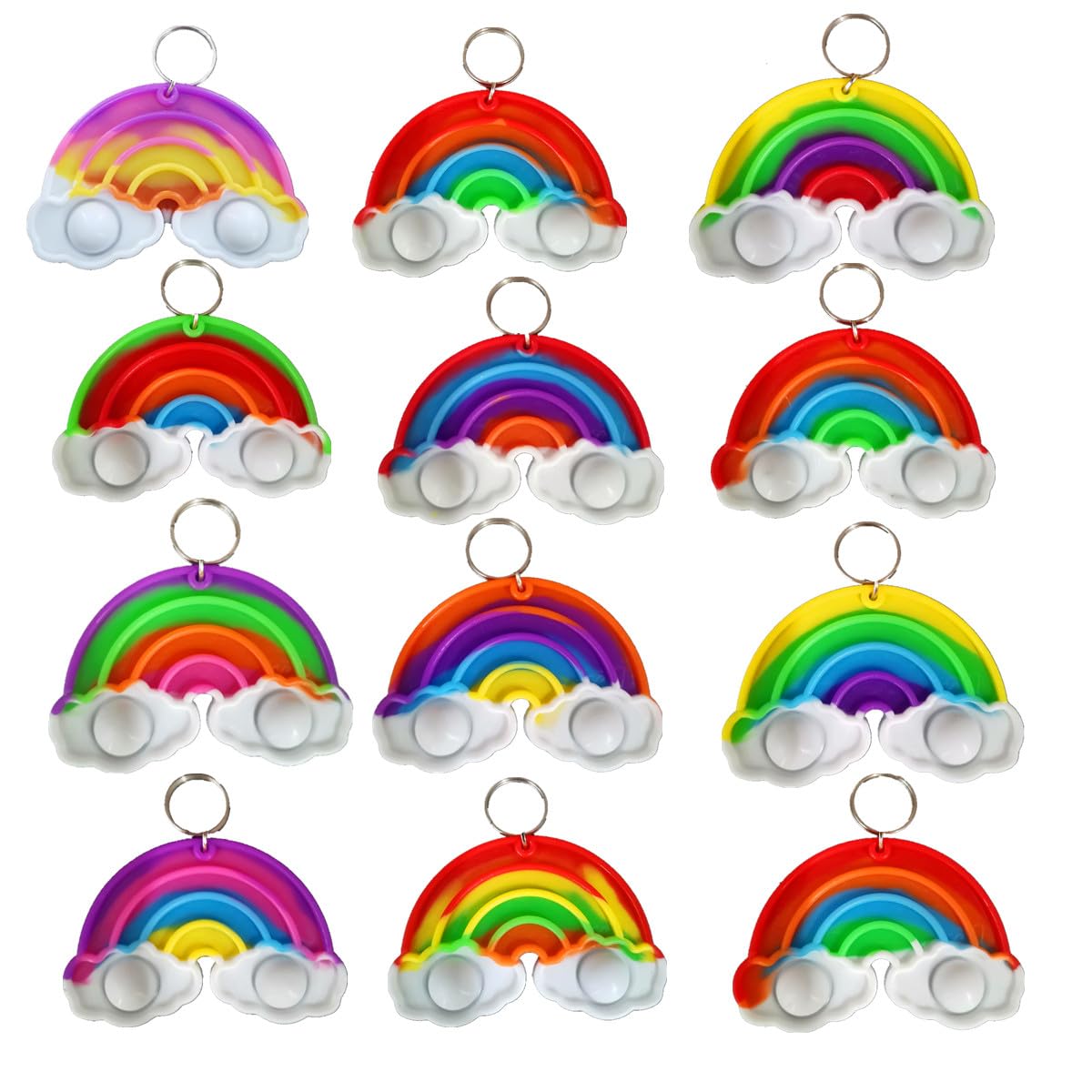 Snapklik.com : 24 Packs Bulk Rainbow Push Fidget Bubble Mini Pop Fidget ...