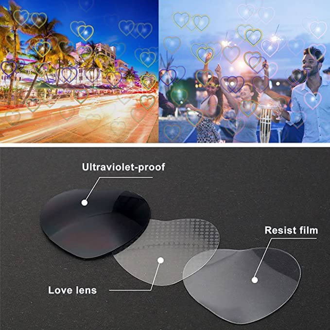 Snapklik.com : 8-Piece Heart Effect Diffraction Glasses: Sheart ...