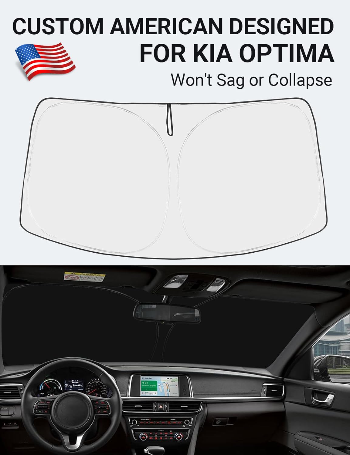 Snapklik.com : Windshield Sun Shade For Kia Optima 2016-2024 2025 4 ...