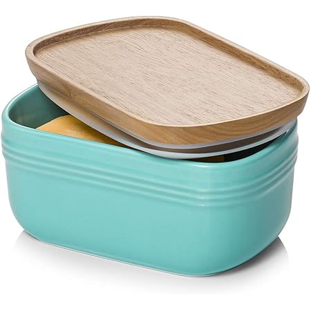 Amazon.com | Large Butter Dish Porcelain Butter Dish with Lid and Knife ...