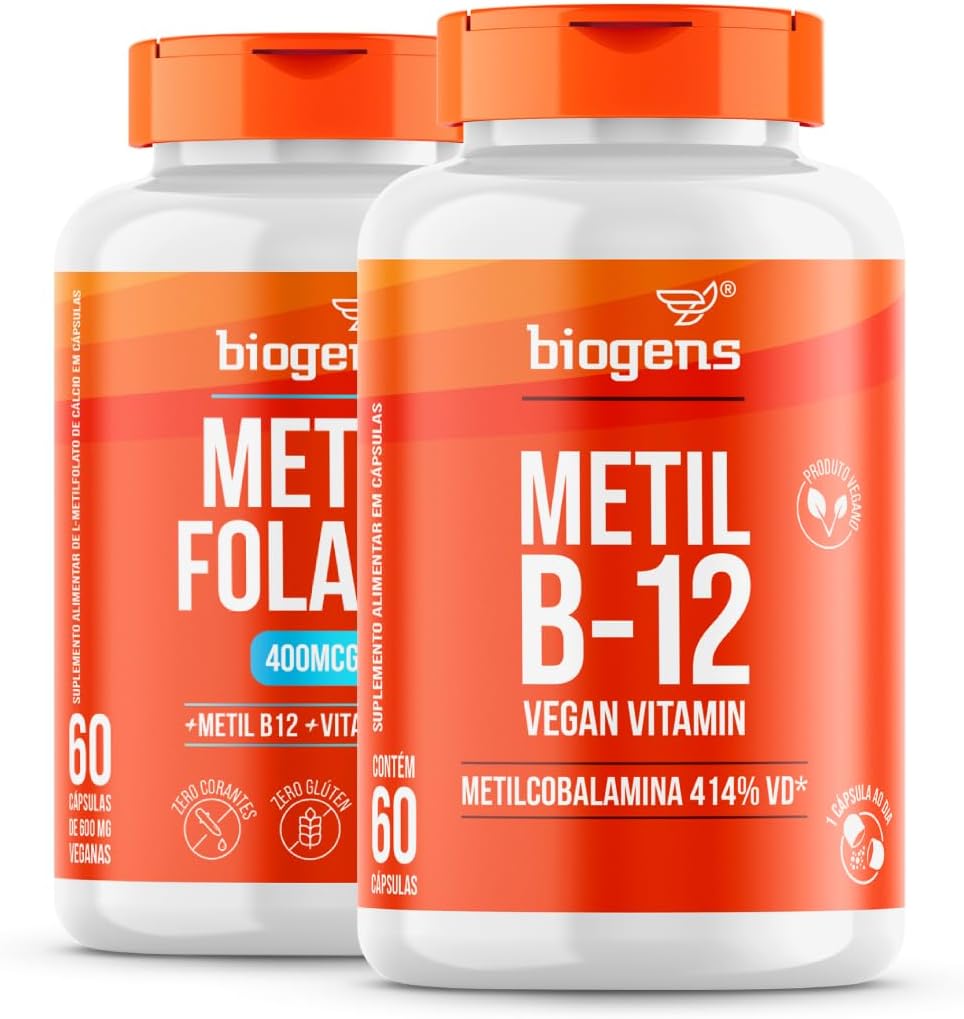 Kit Com Metil Folato + Metilcobalamina B12, 60 Cápsulas Biogens ...