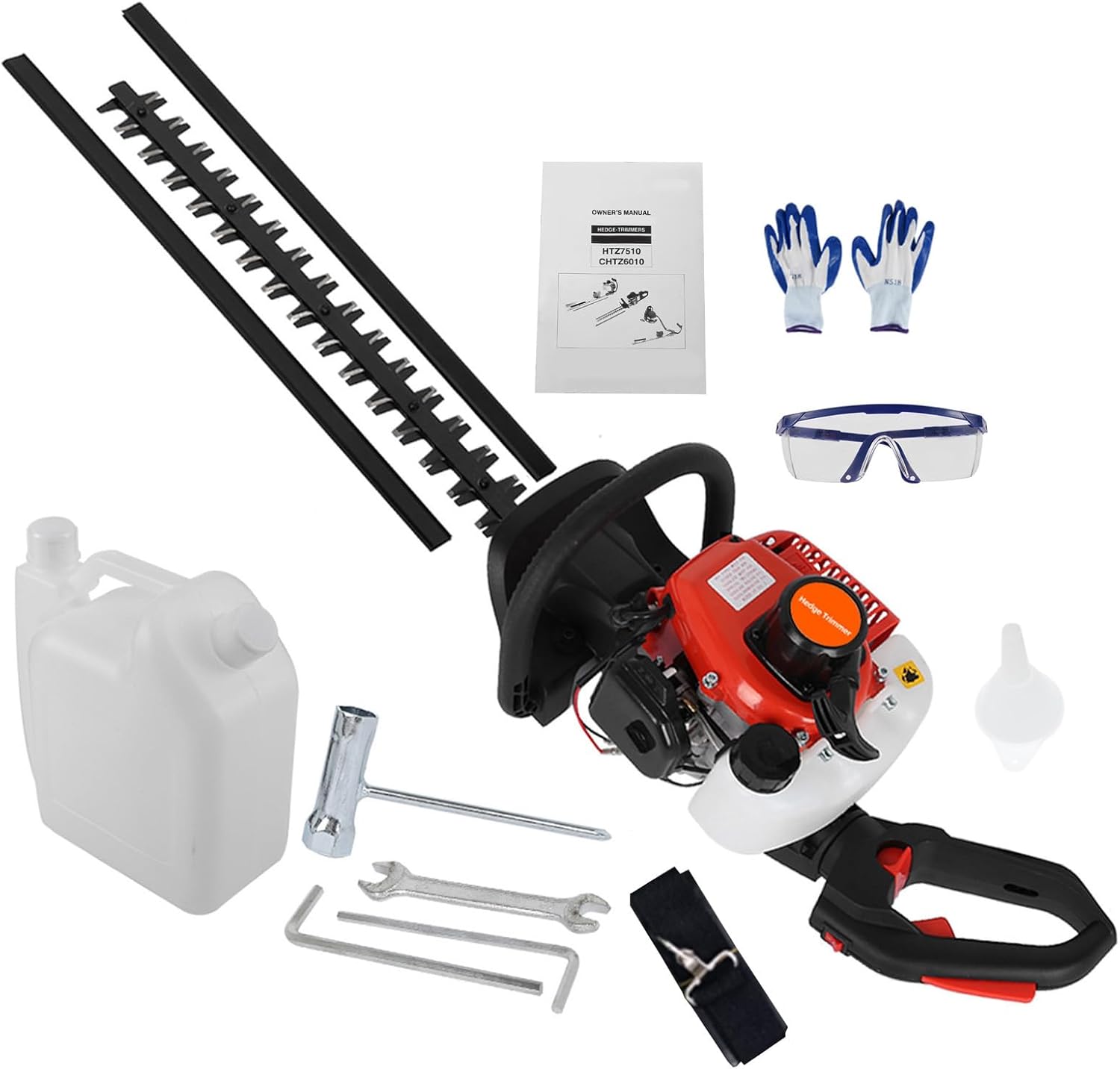 Amazon.com : Cordless Hedge Trimmer, 26cc Hedge Trimmer with 2-Stroke Air Cooled Gas Engine, 24 ...