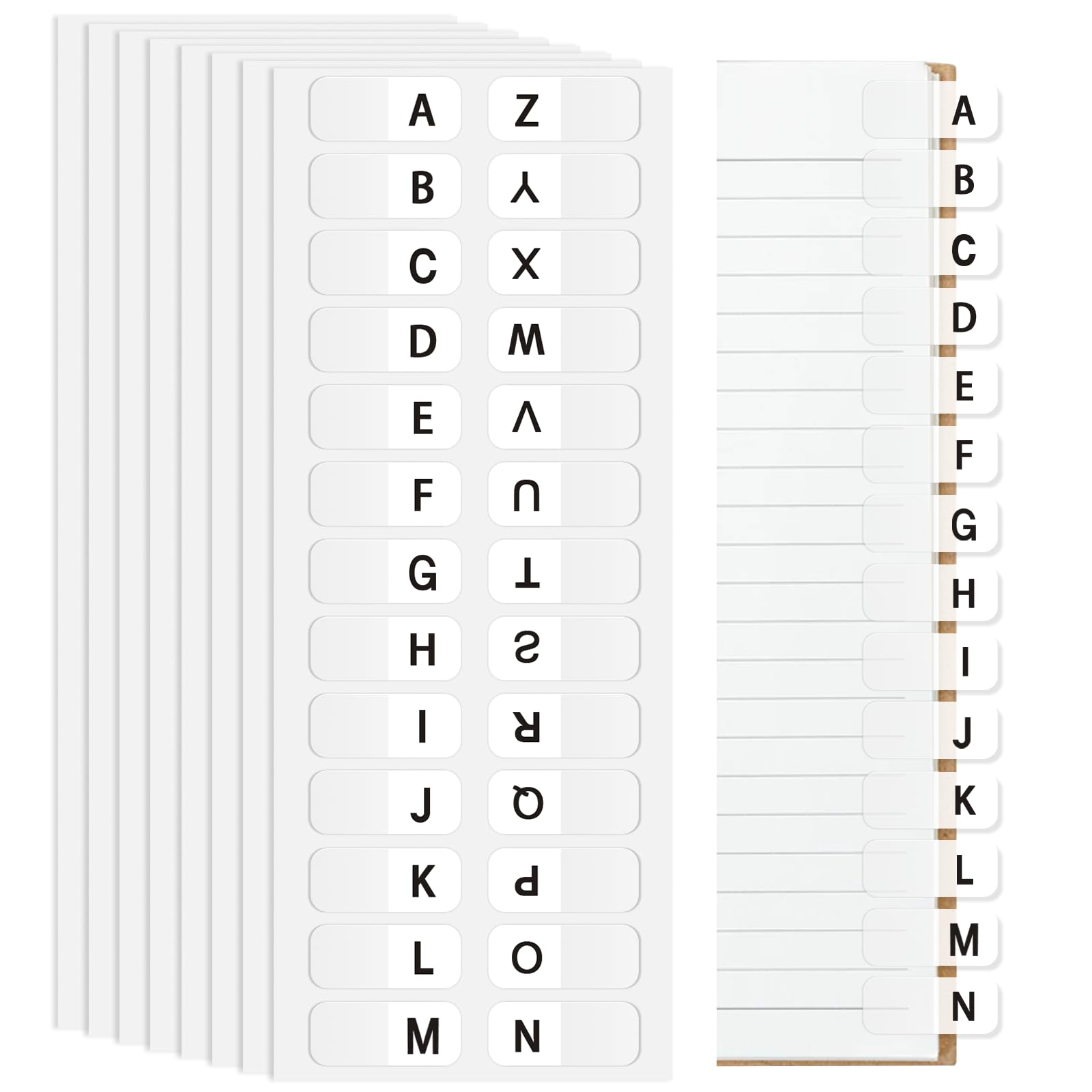 Amazon.com : A-Z tabs Sticky Alphabet Tabs Self-Adhesive Letter Tabs ...