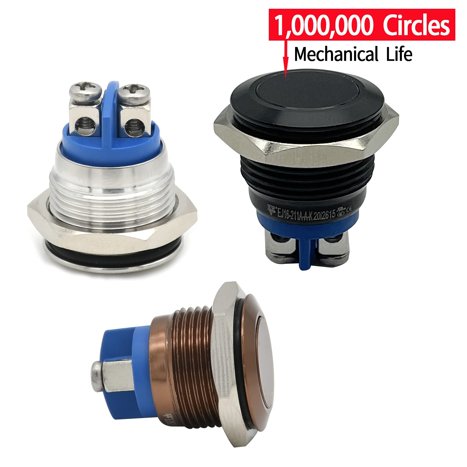 Snapklik.com : 16mm 5/8in Momentary Push Button Switch UL Certification ...