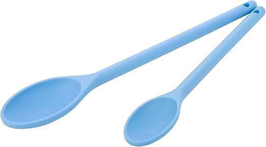 Amazon.com | MIU France Pastel Blue Cooking Spoon, Set of 2: Metal ...