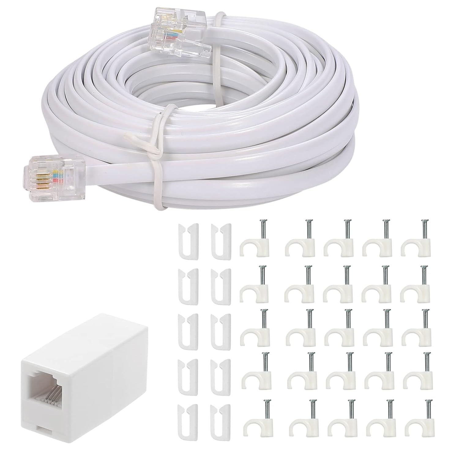 Amazon.com: Vthahaby 20 Feet Long Telephone Extension Cord Phone Cable ...