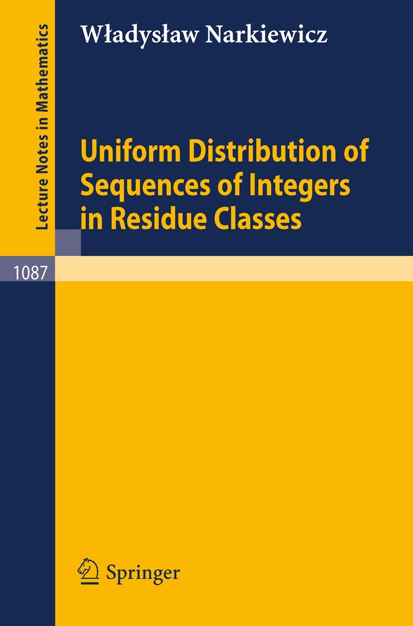 Uniform Distribution of Sequences of Integers in Residue Classes ...