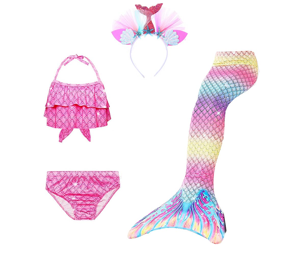 Buy Girls Swimsuit Mermaid Swimming Costume Girls Little Mermaid ...