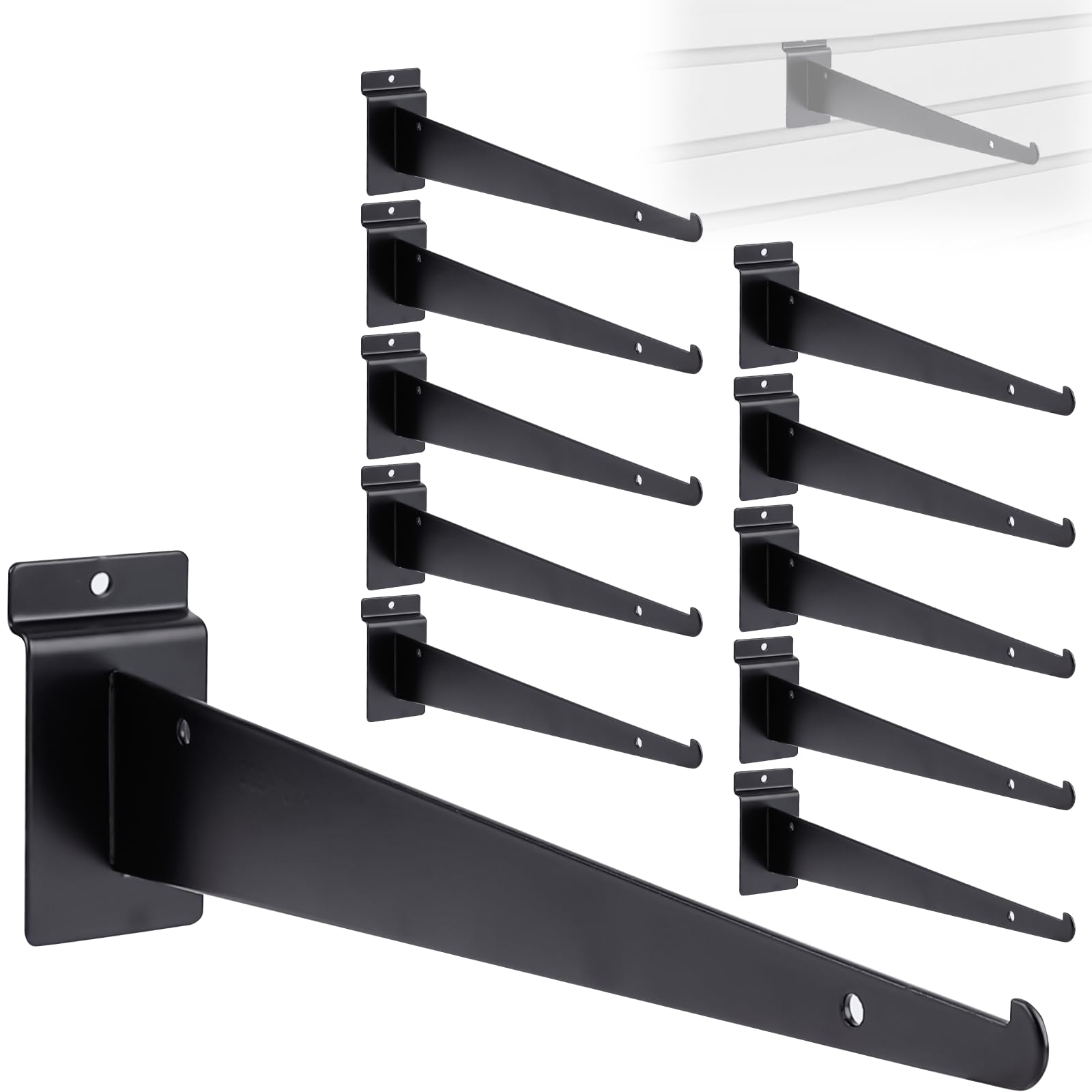 Amazon.com: YMOBBU Slatwall Shelf Brackets Metal - 12” Slat Wall Shelf ...