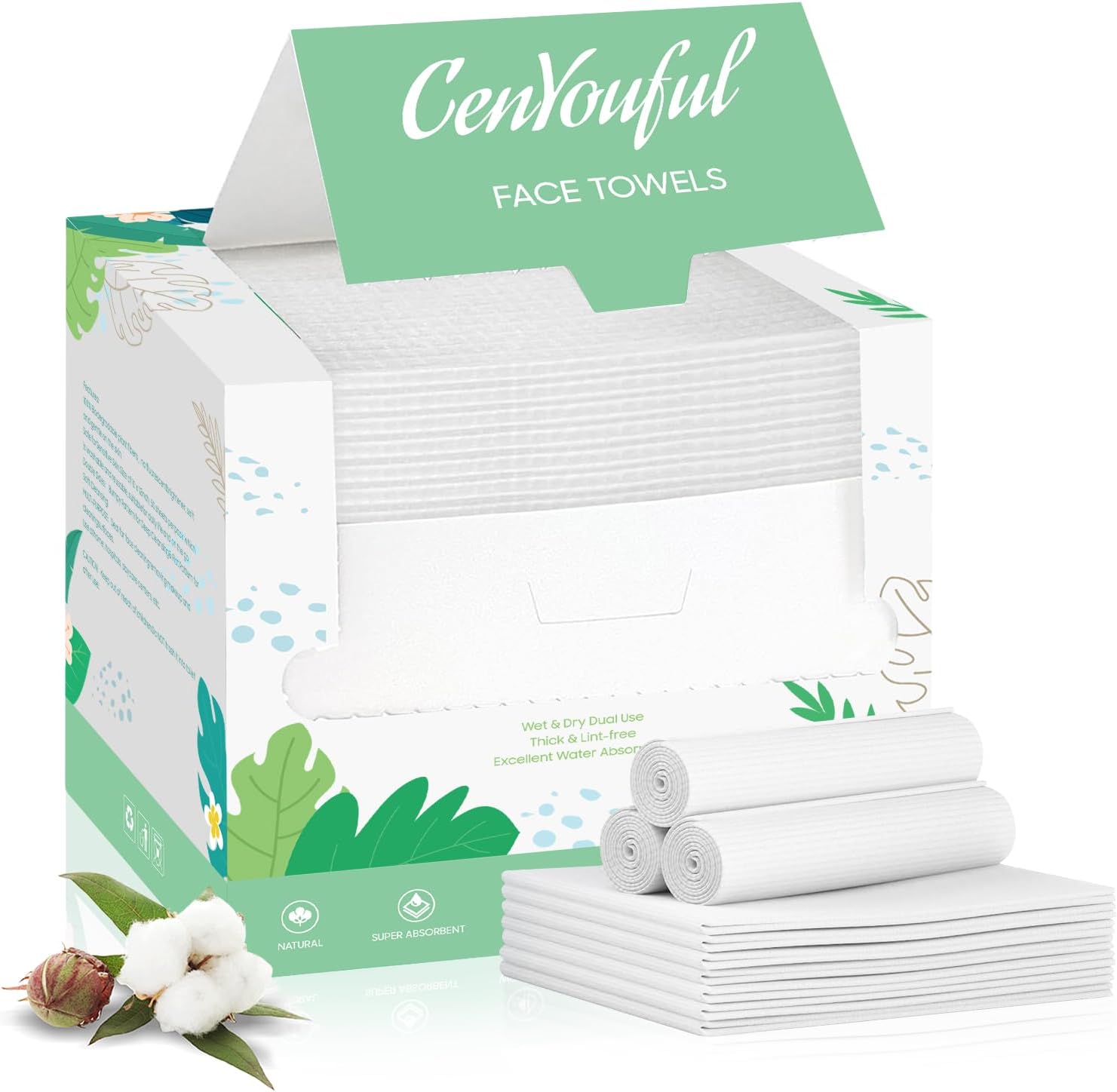 Amazon.com: Disposable Face Towel, Biodegradable Large Dry Face Wipes ...