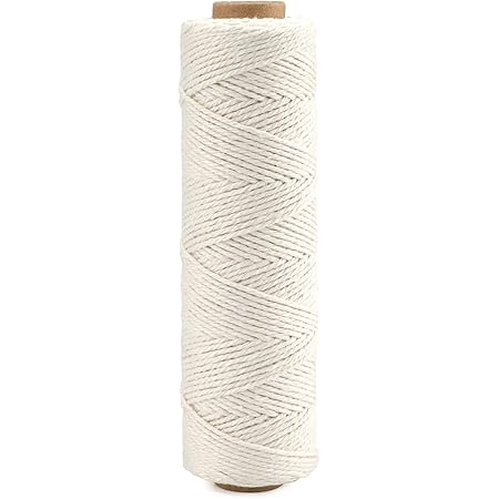 G2PLUS White Cotton String Twine, 100M Gift Wrapping Bakers String, 2MM ...
