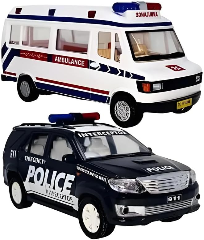 Vedanshi Toys Interceptor Police Car & Ambulance Toy Car for Kids Above ...
