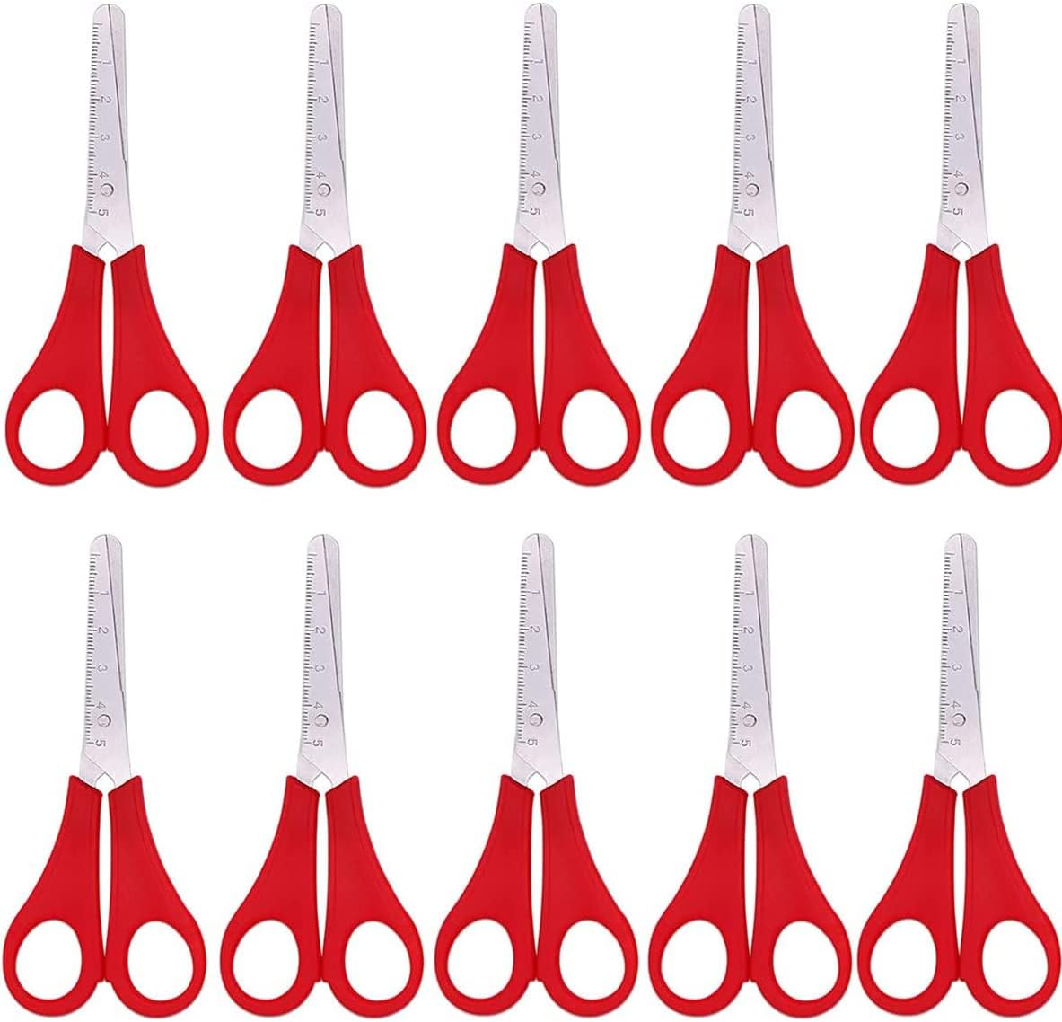 School Scissors Red 1x 5X 10x 20x Pack with Plastic Handles and ...