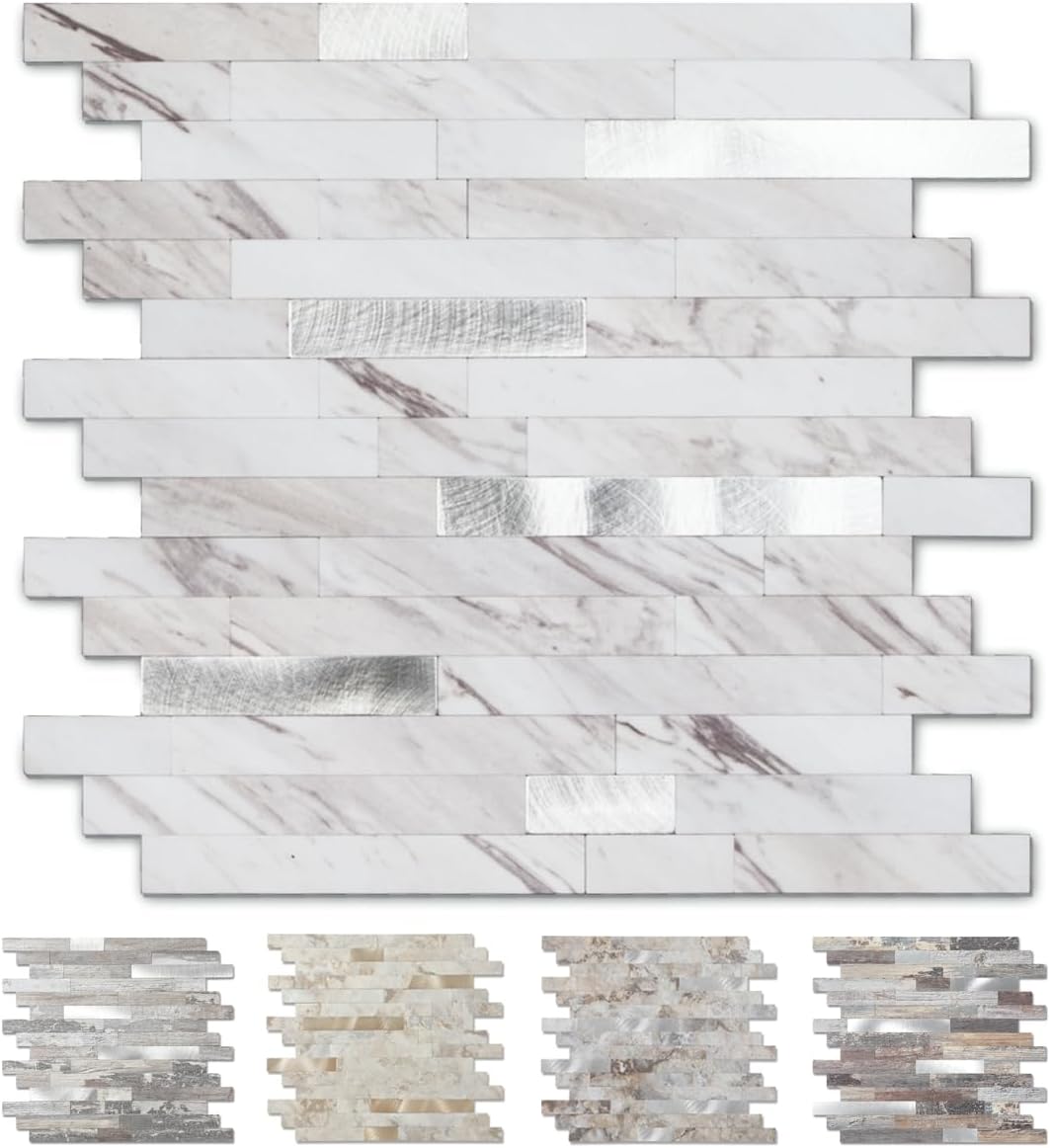 BeNice Peel and Stick Backsplash Metal Kitchen Backsplash Tiles,Peel ...